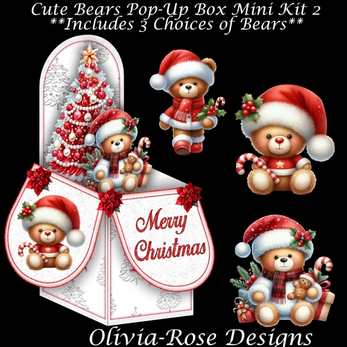 Cute Bear Pop-Up Box Mini Kit 2 - CUP1353012_104105 | Craftsuprint