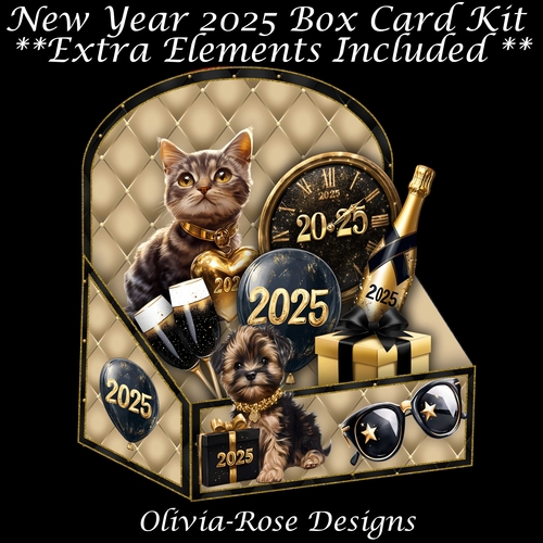New Year 2025 Box Card Mini Kit - CUP1354577_104105 | Craftsuprint