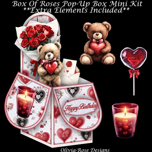 Box Of Roses Pop-Up Box Mini Kit - CUP1354750_104105 | Craftsuprint