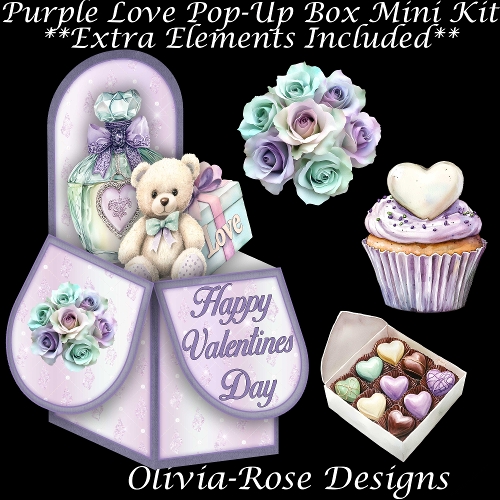 Purple Love Pop-Up Box Mini Kit - CUP1355776_104105 | Craftsuprint