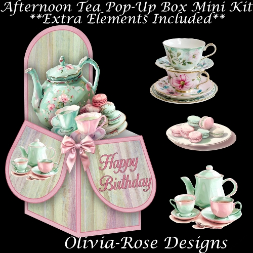 Afternoon Tea Pop-Up Box Mini Kit - CUP1355867_104105 | Craftsuprint