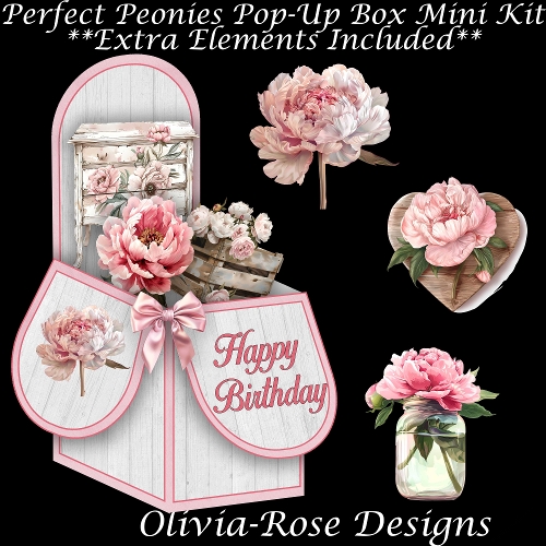 Perfect Peonies Pop-Up Box Mini Kit - CUP1356026_104105 | Craftsuprint