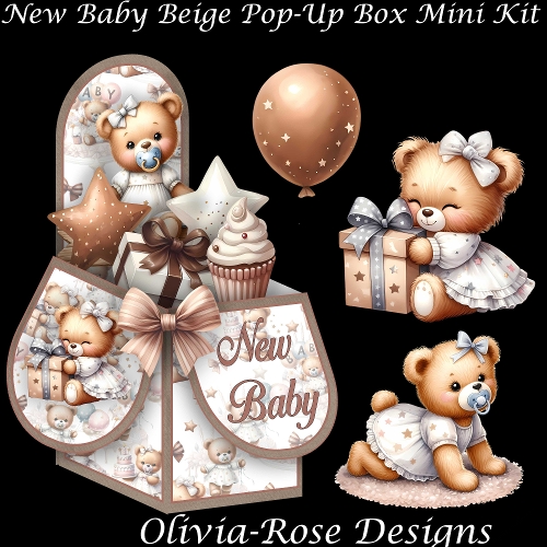 New Baby Beige Pop-Up Box Mini Kit - CUP1356530_104105 | Craftsuprint