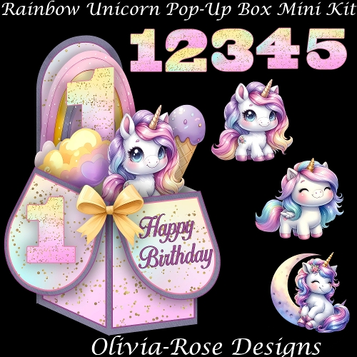 Rainbow Unicorn Pop-Up Box Mini Kit - CUP1356588_104105 | Craftsuprint
