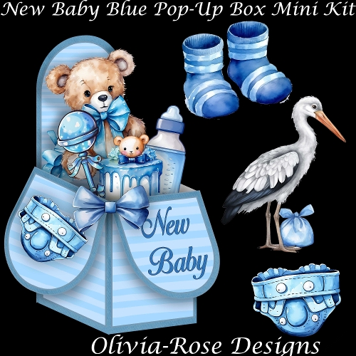 New Baby Blue Pop-Up Box Mini Kit - CUP1356686_104105 | Craftsuprint