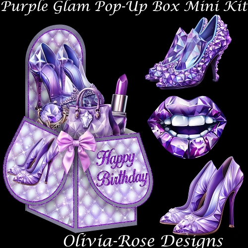 Purple Glam Pop-Up Box Mini Kit - CUP1356709_104105 | Craftsuprint