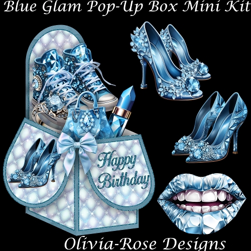 Blue Glam Pop-Up Box Mini Kit - CUP1356732_104105 | Craftsuprint