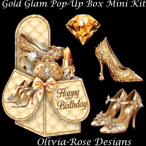 Gold Glam Pop-Up Box Mini Kit - CUP1356743_104105 | Craftsuprint