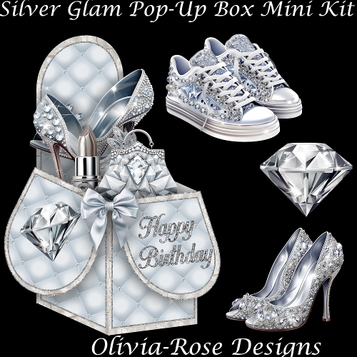 Silver Glam Pop-Up Box Mini Kit - CUP1356847_104105 | Craftsuprint