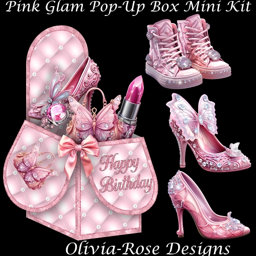 Pink Glam Pop-Up Box Mini Kit - CUP1356885_104105 | Craftsuprint