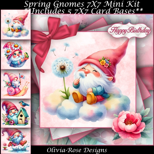 Spring Gnomes Mini Kit 7x7 - CUP1365466_104105 | Craftsuprint