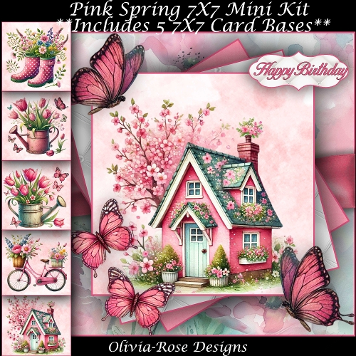 Pink Spring Mini Kit 7X7 - CUP1365875_104105 | Craftsuprint