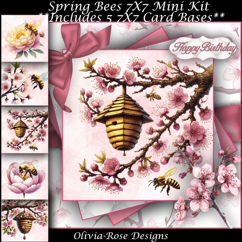 Spring Bees Mini Kit 7X7 - CUP1366398_104105 | Craftsuprint