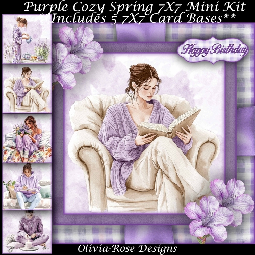 Purple Cozy Spring Mini Kit 7X7 - CUP1371911_104105 | Craftsuprint