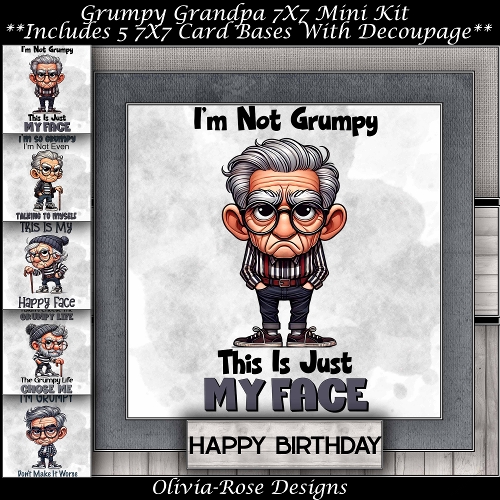 Grumpy Grandpa Mini Kit 7X7 - CUP1373276_104105 | Craftsuprint