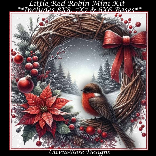 Little Red Robin Mini Kit **Includes 8X8, 7X7 & 6X6 card bases ...