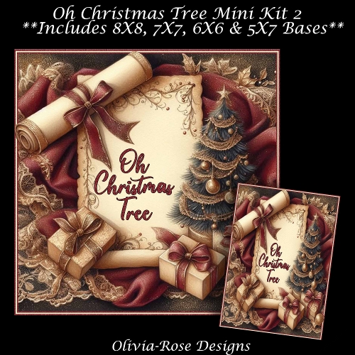 Oh Christmas Tree Mini Kit 2 **Includes 8X8, 7X7, 6X6 & 5X7 card bases ...
