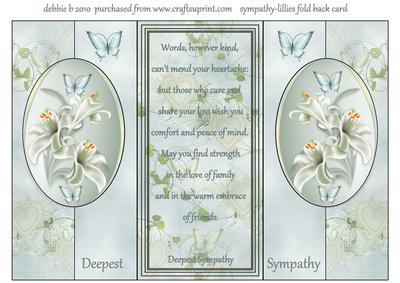 With Deepest Sympathy Doubl Fold Back Card - CUP142963_708 | Craftsuprint