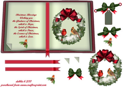 Christmas Cardinals and Snowy Wreath Book Sheet - CUP261463_708 ...