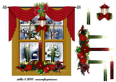 Festive Window and Winters Scene - CUP280403_708 | Craftsuprint