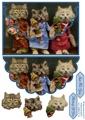 Model Cats Envelope Card - CUP181931_613 | Craftsuprint