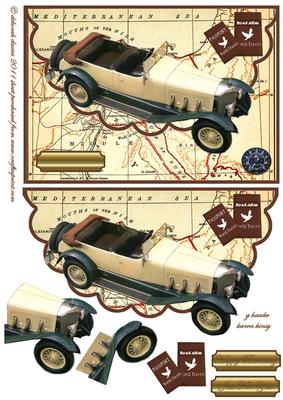 Cream Vintage Car Envelope Cardfront - CUP205657_613 | Craftsuprint