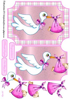 Baby Girl Quick Card - CUP260442_613 | Craftsuprint