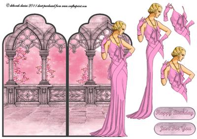 Pink Lady Shaped Card - CUP333813_613 | Craftsuprint