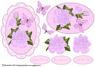 Lilac Flutterby Rose - CUP343785_613 | Craftsuprint