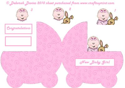 Pink Pram Card - CUP78608_613 | Craftsuprint