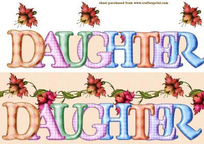 Daughter Word Card - CUP154638_688 | Craftsuprint