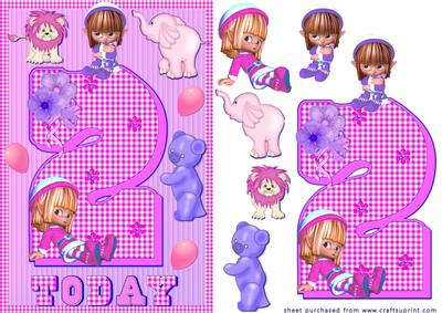 Little Girl Two Today - CUP409966_688 | Craftsuprint