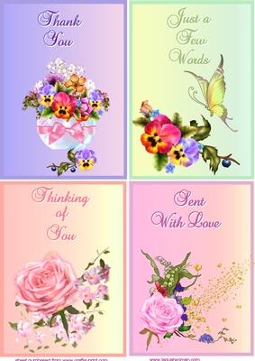 Four Notelet Card Fronts - CUP527756_688 | Craftsuprint