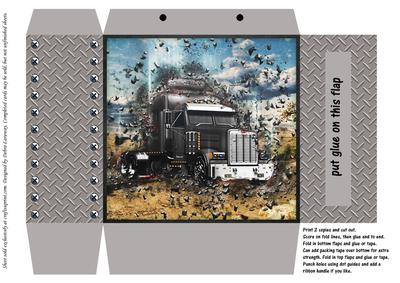 Shattered Big Rig Truck Black Gift Bag - CUP599844_1571 | Craftsuprint