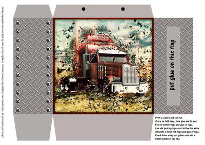 Shattered Big Rig Truck Red Gift Bag - CUP599862_1571 | Craftsuprint