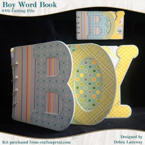 Boy Word Book Shaped Scrapbook - CUP725893_1571 | Craftsuprint