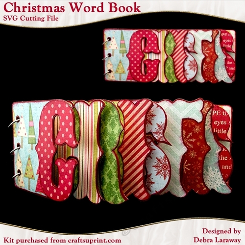 Christmas Word Book Shaped Scrapbook - CUP725897_1571 | Craftsuprint