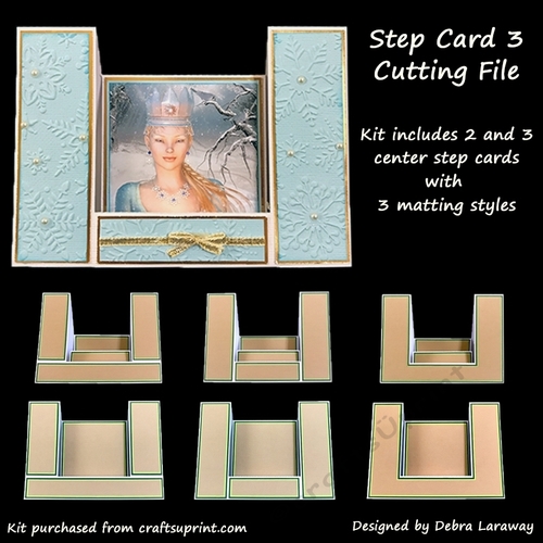 Center Step Card 3 Card Blank Cutting File Template - CUP783028_1571 ...