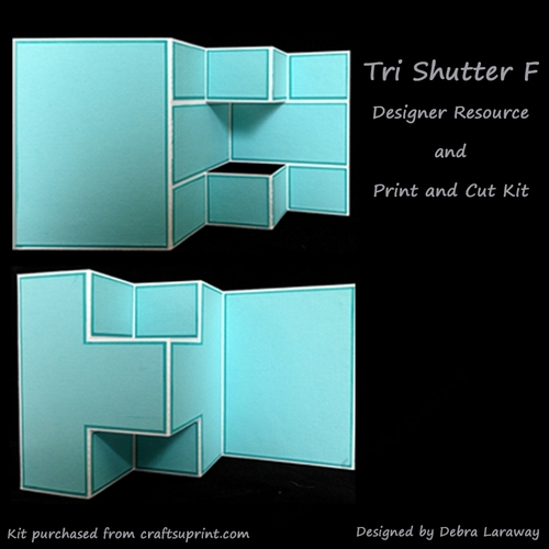 Tri Shutter Card F Commercial Use Template and Print and Cut ...