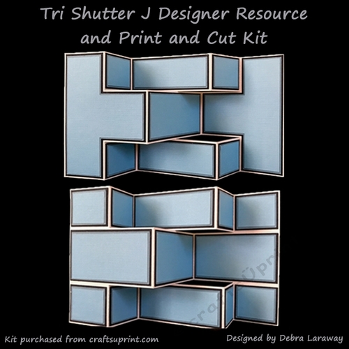 Tri Shutter Card J Commercial Use Template and Print and Cut ...