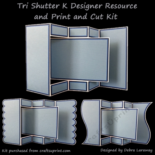 Tri Shutter Card K Commercial Use Template and Print and Cut ...