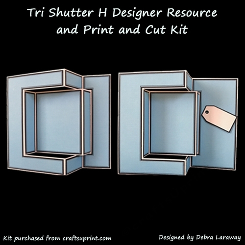 Tri Shutter Card H Commercial Use Template and Print and Cut ...
