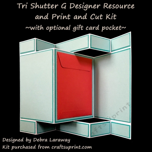 Tri Shutter Card G Commercial Use Template and Print and Cut ...