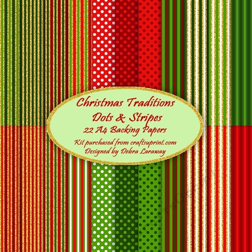 Christmas Traditions Backing Papers Card Backgrounds Dots & Stripes ...