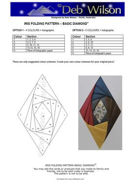 Basic Diamond Iris Folding Pattern - CUP288901_1473 | Craftsuprint