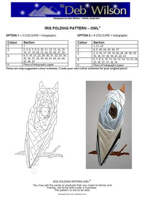 Owl Iris Folding Pattern - CUP289158_1473 | Craftsuprint