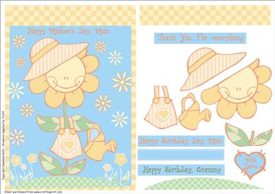 Daisy Watering the Flowers in the Garden. Framed, Mother's Day ...