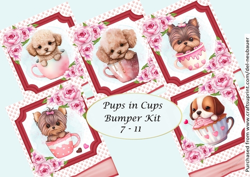 Pups in Cups Bumper Kit 2 - CUP1196349_44316 | Craftsuprint