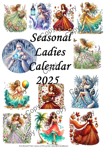 Seasonal Ladies Calendar 2025 (South) - CUP1358762_44316 | Craftsuprint