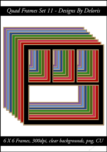 Quad Frames Set 11 (Holiday Colors) - CUP1007155_74027 | Craftsuprint